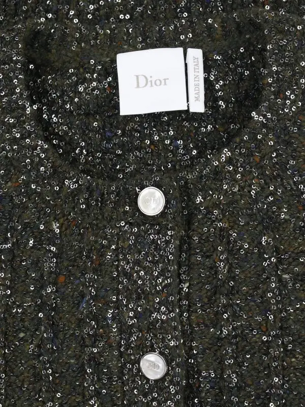 Dior Christian Sequined Embroidered Cardigan