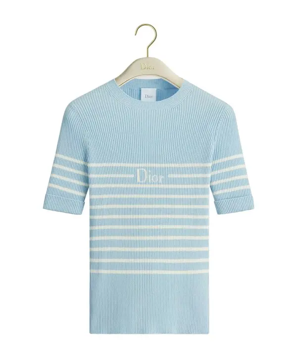 Dior Dioriviera Short-sleeved Fitted Sweater - Blue