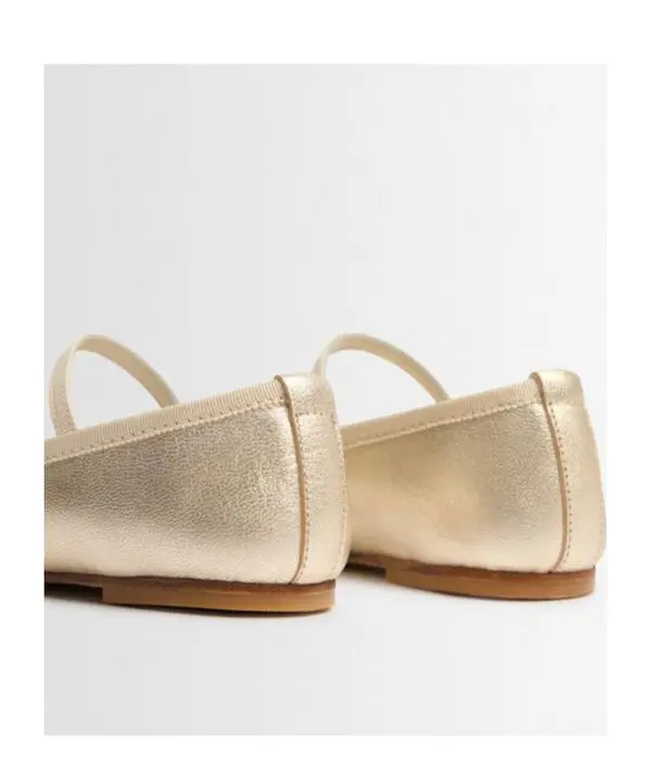 Bonpoint Metallic Leather Ballerinas