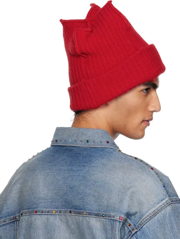 CHARLES JEFFRREY LOVERBOY Ribbed Knit Beanie Hat