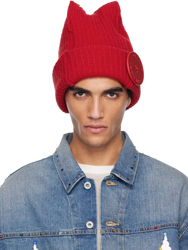 CHARLES JEFFRREY LOVERBOY Ribbed Knit Beanie Hat