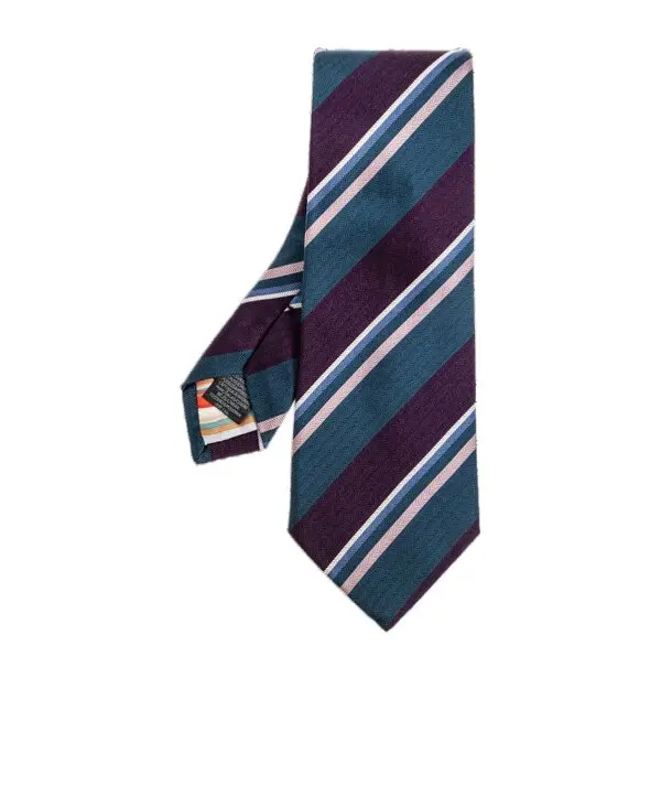 Paul Smith Diagonal Stripe Neck Tie - Blue