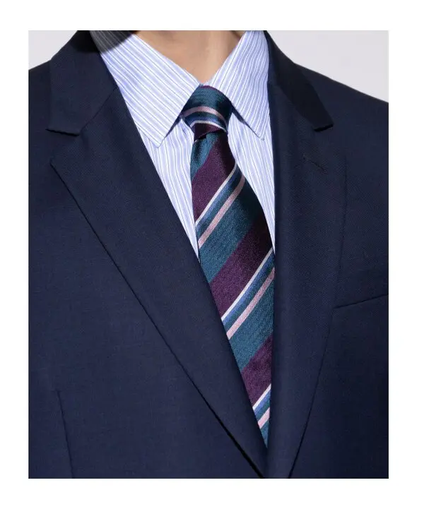 Paul Smith Diagonal Stripe Neck Tie - Blue
