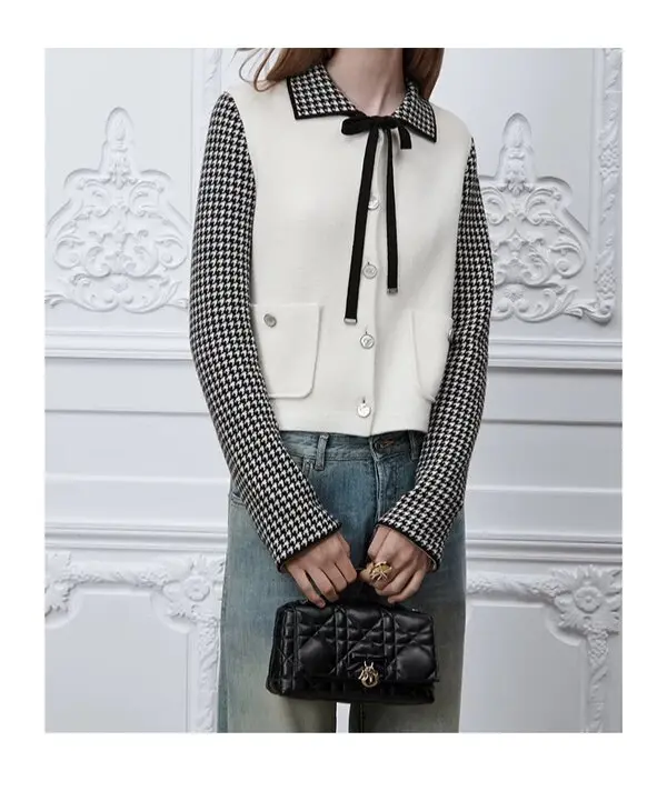 Dior Houndstooth Long Sleeve Jacket