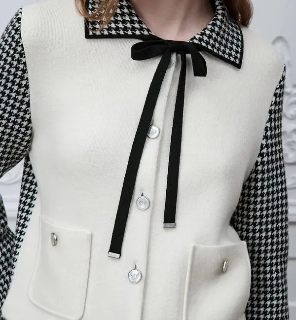Dior Houndstooth Long Sleeve Jacket