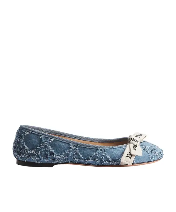 Dior J'a Ballet Flat - Blue And White