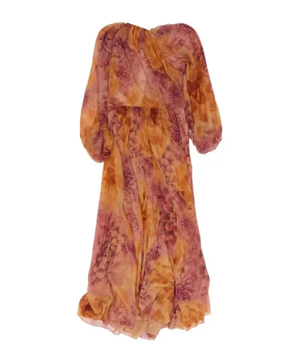 Celine Floral Print Silk Muslin Caftan Dress