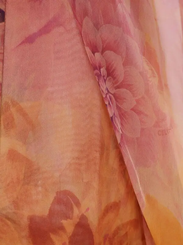 Celine Floral Print Silk Muslin Caftan Dress
