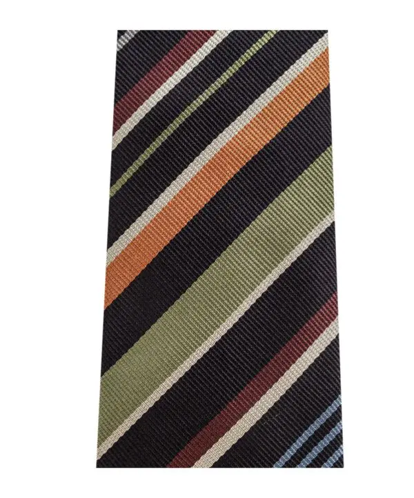 Paul Smith Diagonal Stripe Neck Tie - Black