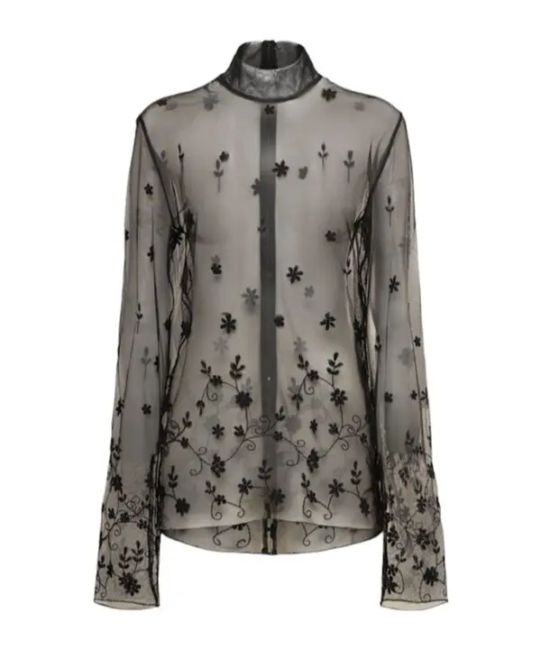 TOTEME Embroidered Tulle Shirt