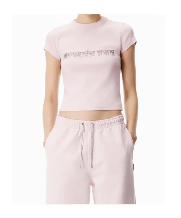 Alexander Wang Crystal Hotfix Graphic T-shirt