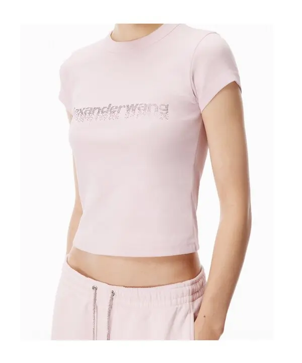 Alexander Wang Crystal Hotfix Graphic T-shirt