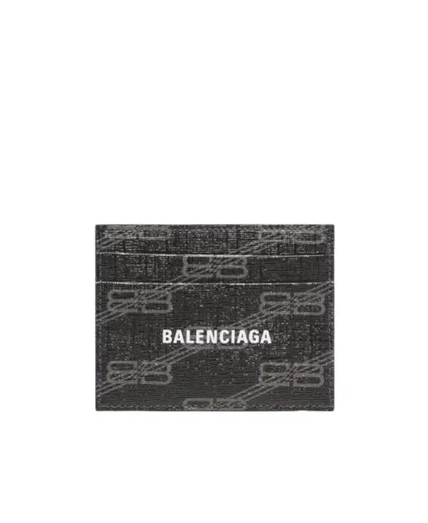 Balenciaga Logo Print Cardholder Wallet - Black