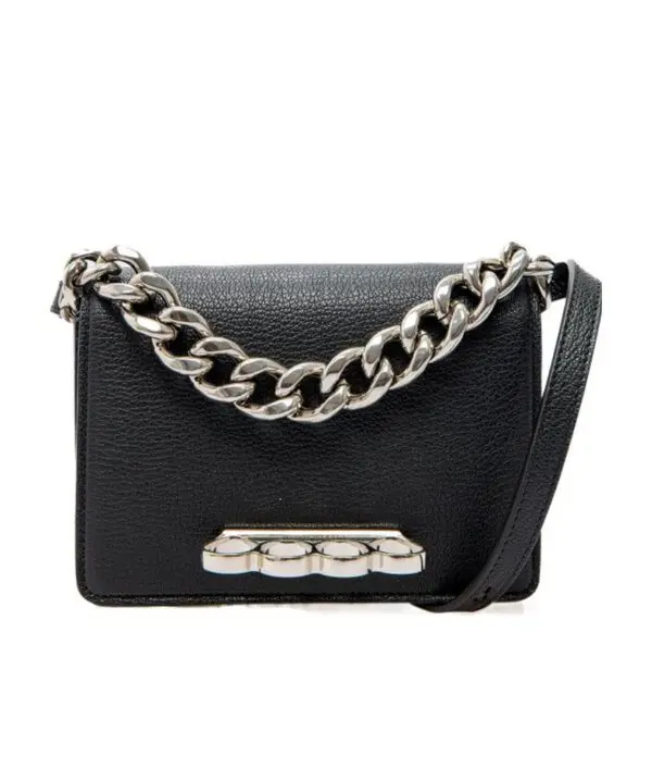 Alexander McQueen Four Ring Mini Bag - Black