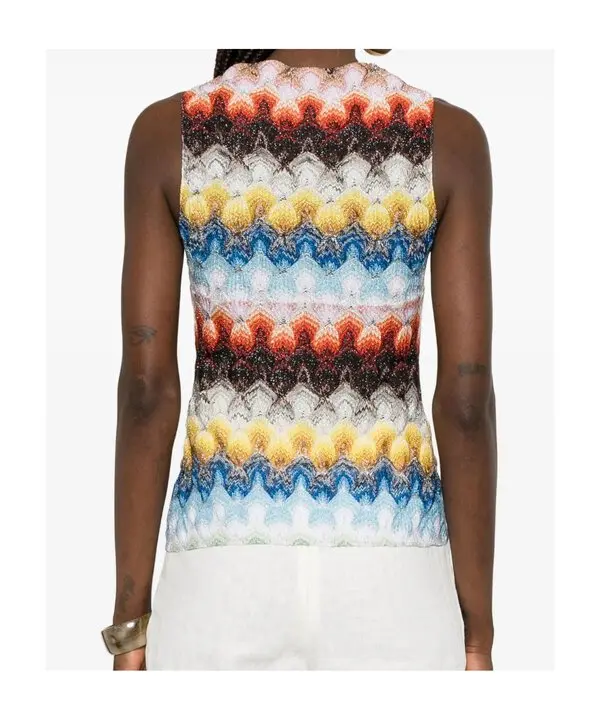 Missoni V-neck Sleeveless Textured Knit Vest