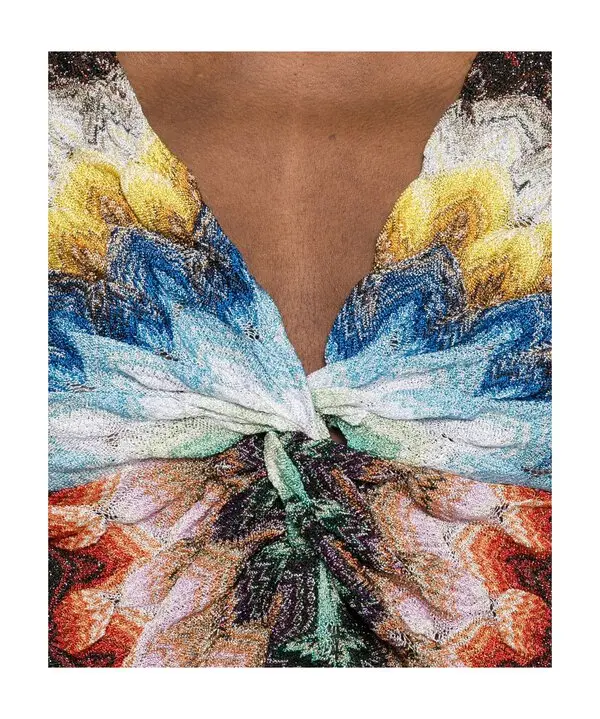Missoni V-neck Sleeveless Textured Knit Vest