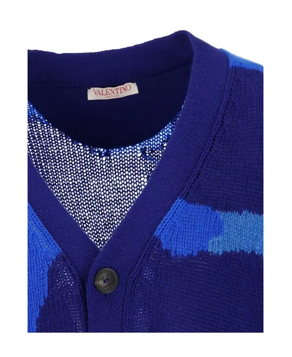 Valentino Garavani Virgin Wool Camouflage Cardigan