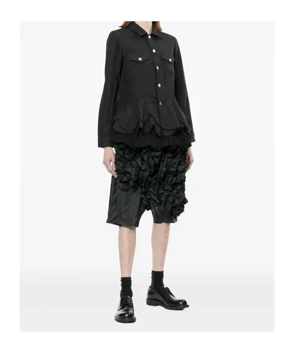 Comme Des Garçons Long Sleeve Jacket With Layered Wavy Hem