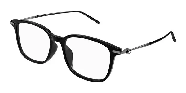 Montblanc Rectangular Full Rim Eyeglasses With Logo Detail - Black
