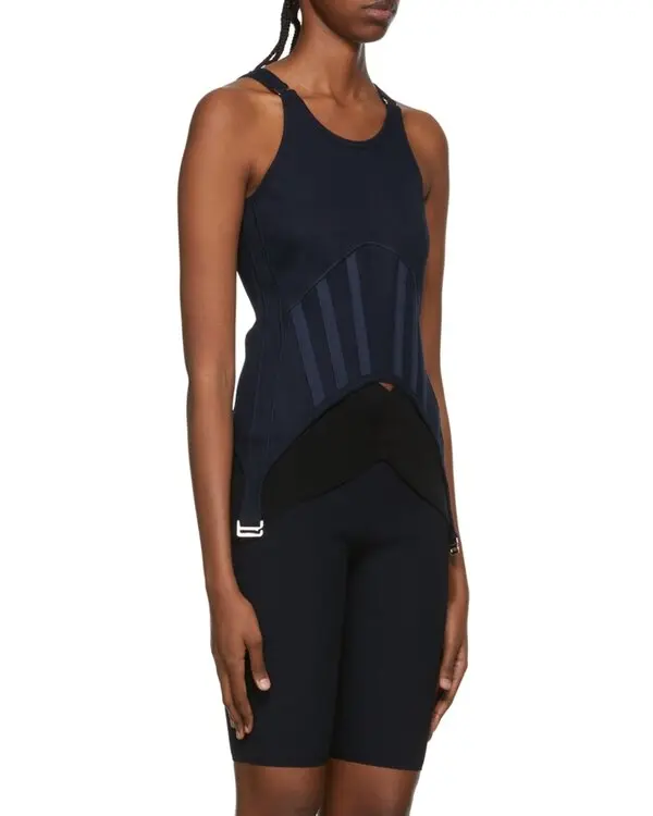 DION LEE Navy Corset Tank Top