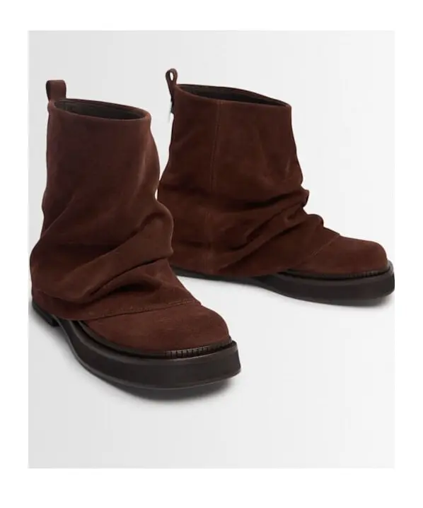 Attico 30mm Mini Robin Suede Combat Boots - Brown