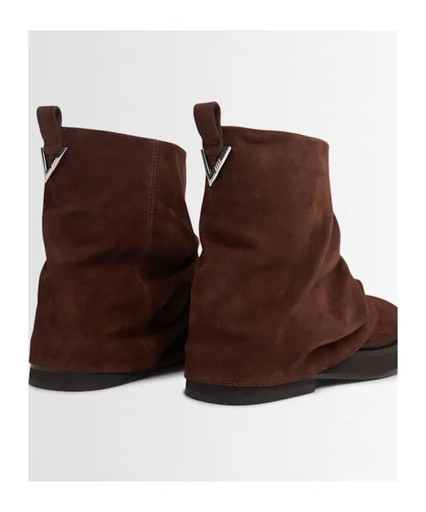 Attico 30mm Mini Robin Suede Combat Boots - Brown