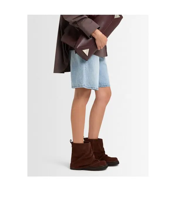 Attico 30mm Mini Robin Suede Combat Boots - Brown