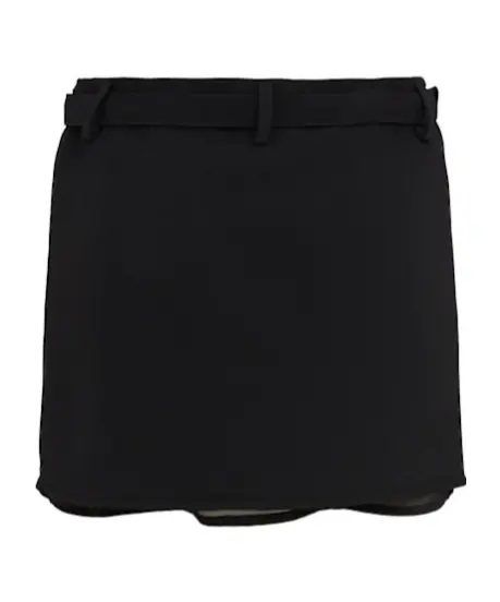 Attico Belted Viscose Blend Mini Skirt