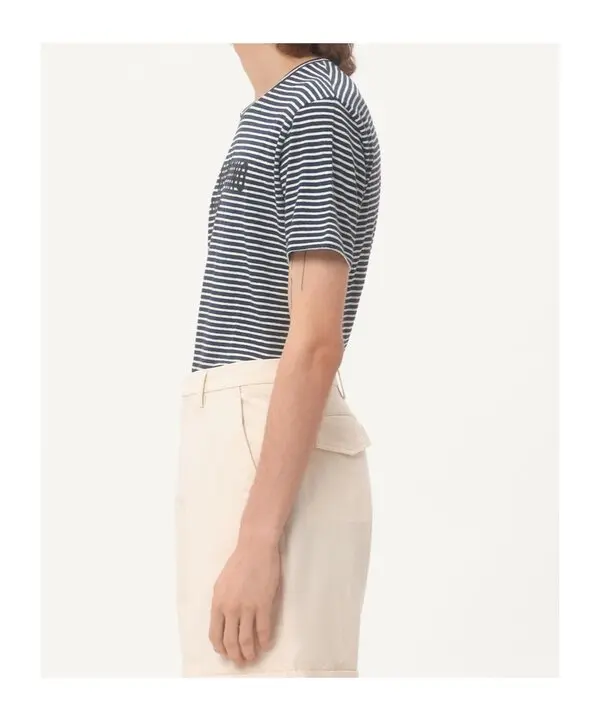Valentino Garavani Chez Printed Striped T-shirt - Butter/ivory