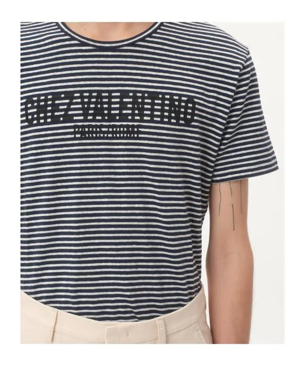 Valentino Garavani Chez Printed Striped T-shirt - Butter/ivory