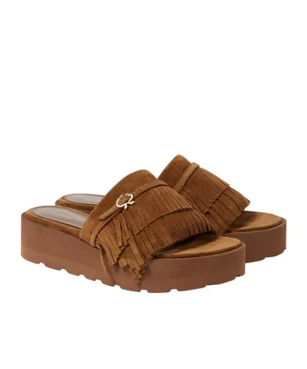 GIANVITO ROSSI Thick-soled Slippers - Brown