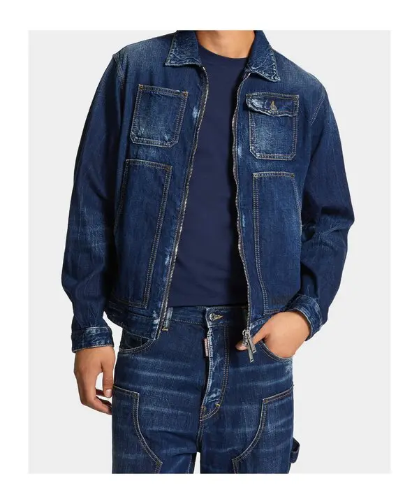 Dsquared2 Carpenter Distressed Denim Jacket