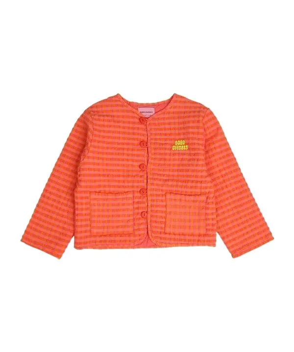BOBO CHOSES Vichy Padded Jacket With Embroidered Logo