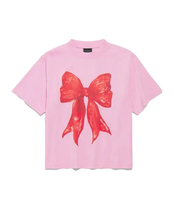 Balenciaga Bow Medium Fit T-shirt - Light Pink