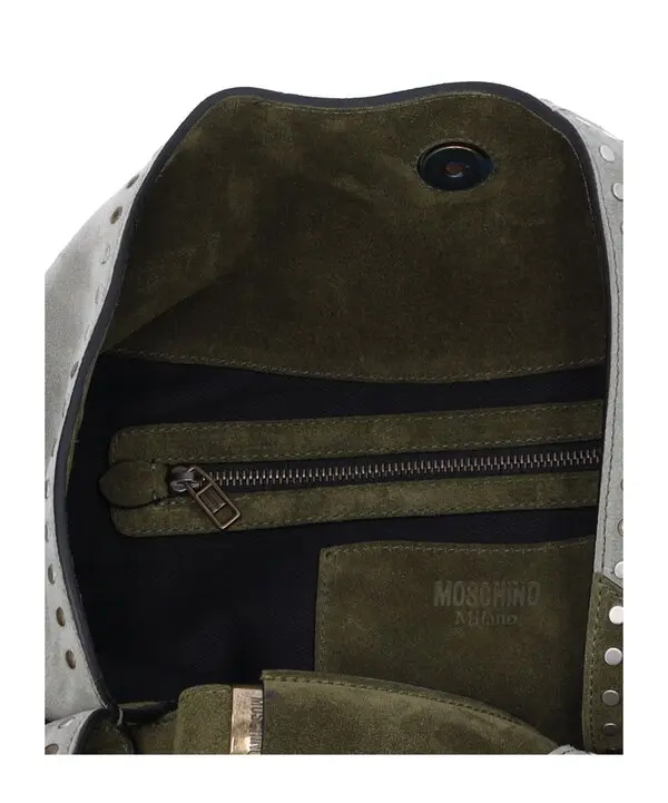 Moschino Patchwork Studded Tote Bag
