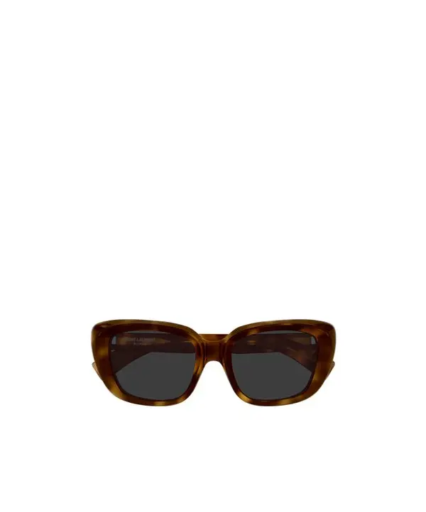 Saint Laurent Rectangle-frame Logo Detail Sunglasses - Black