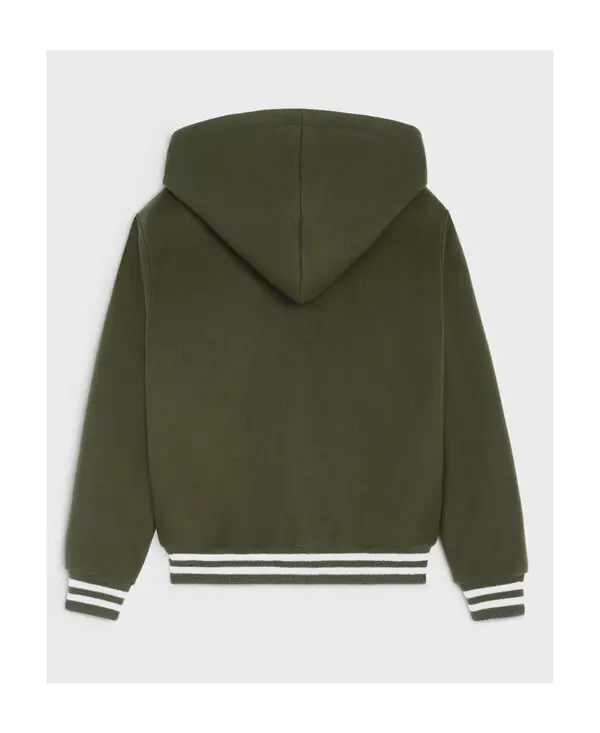 Celine Varsity Jacket With Hood In Double Faced Cashmere