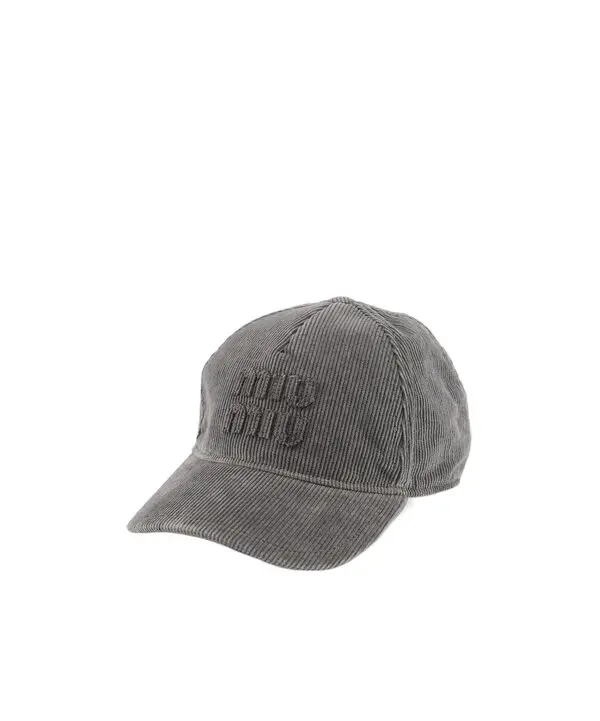 Miu Miu Corduroy Baseball Cap - Grey