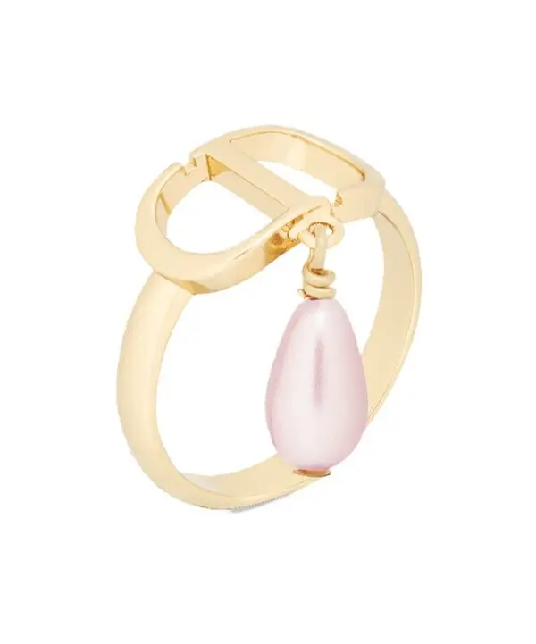 Dior Petit Cd Ring With Resin Pearl - Golden