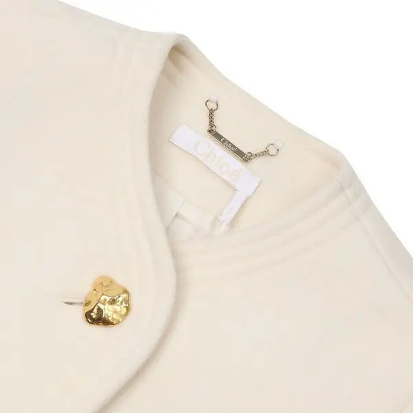 Chloé Balloon Sleeve Cropped Jacket - White