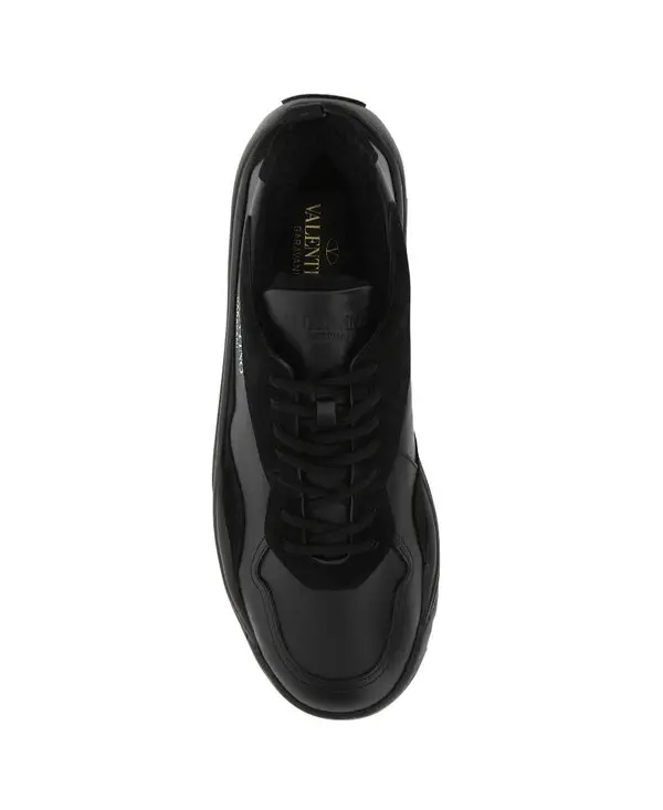 Valentino Garavani Gumboy Lace-up Sneakers With Logo Detailing - Black