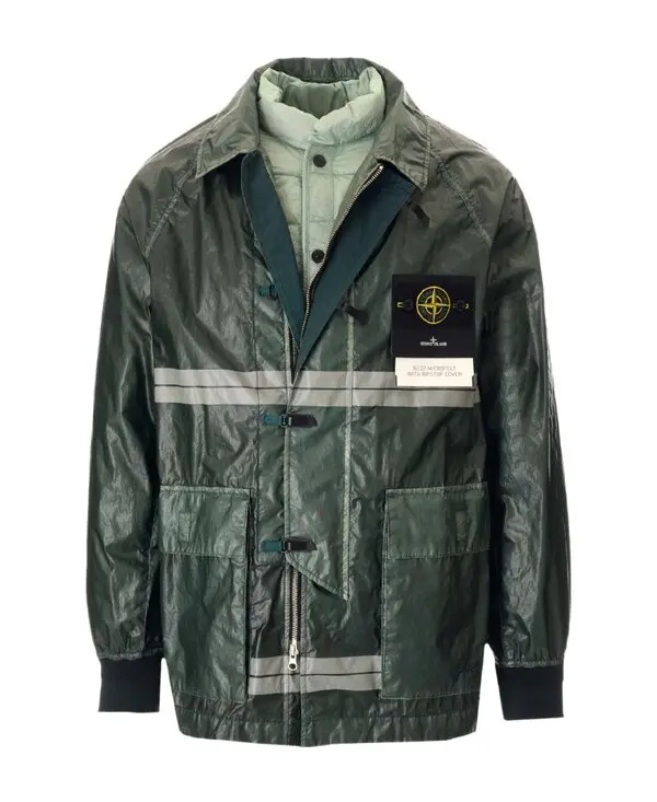 Stone Island Graphic Print Shirt Jacket - Petroleum