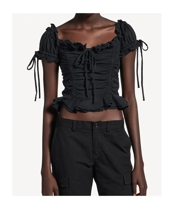 Balenciaga Off-the-shoulder Drawstring Top