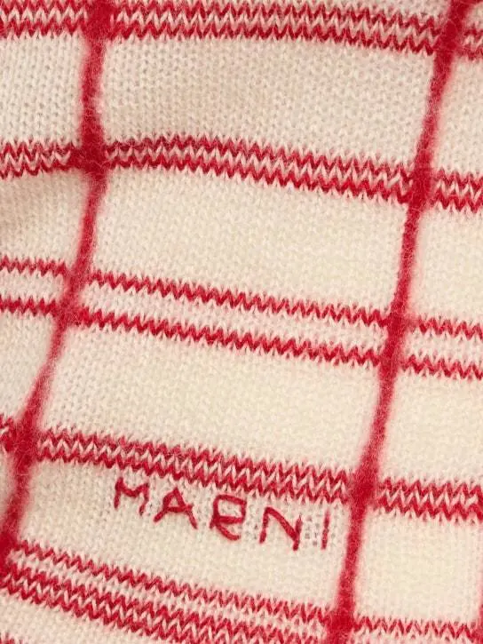 Marni Checked Wool Blend Turtleneck Sweater