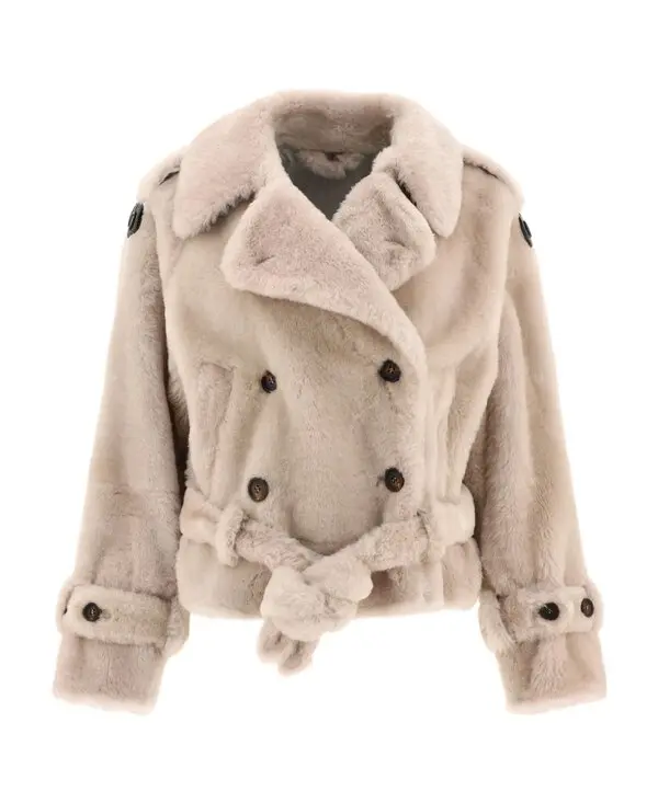 Brunello Cucinelli Monili-tab Embellished Shearling Jacket