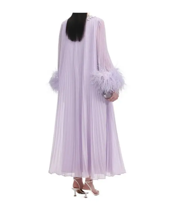 SELF-PORTRAIT Feather-trimmed Chiffon Gown