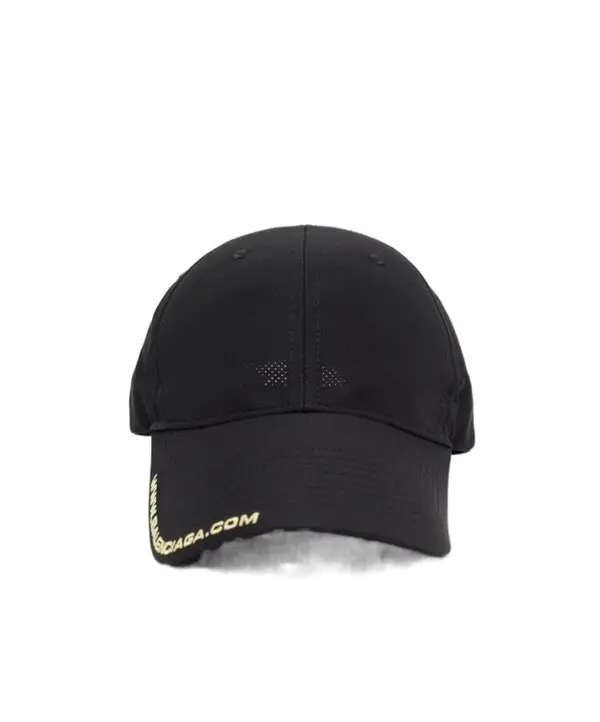 Balenciaga Logo Embroidered Mesh Baseball Cap - Black