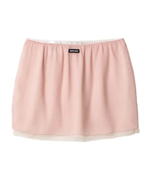 Miu Miu Chiffon Miniskirt - Pink