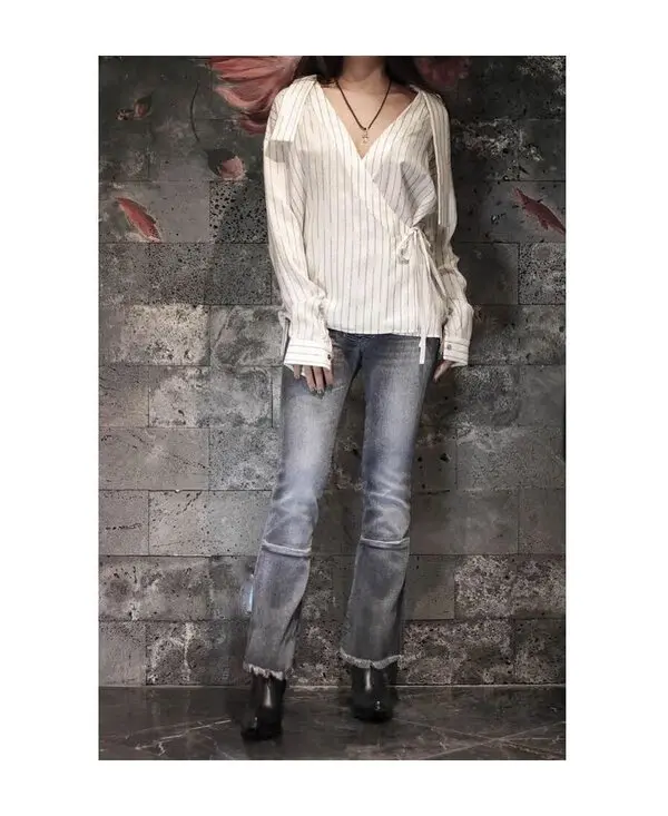 BEN TAVERNITI UNRAVEL PROJECT Lace-up Cropped Jeans