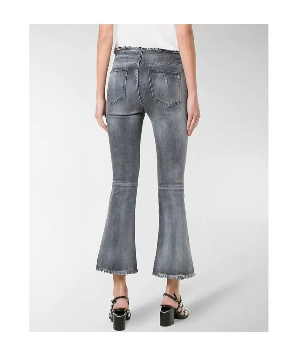 BEN TAVERNITI UNRAVEL PROJECT Lace-up Cropped Jeans